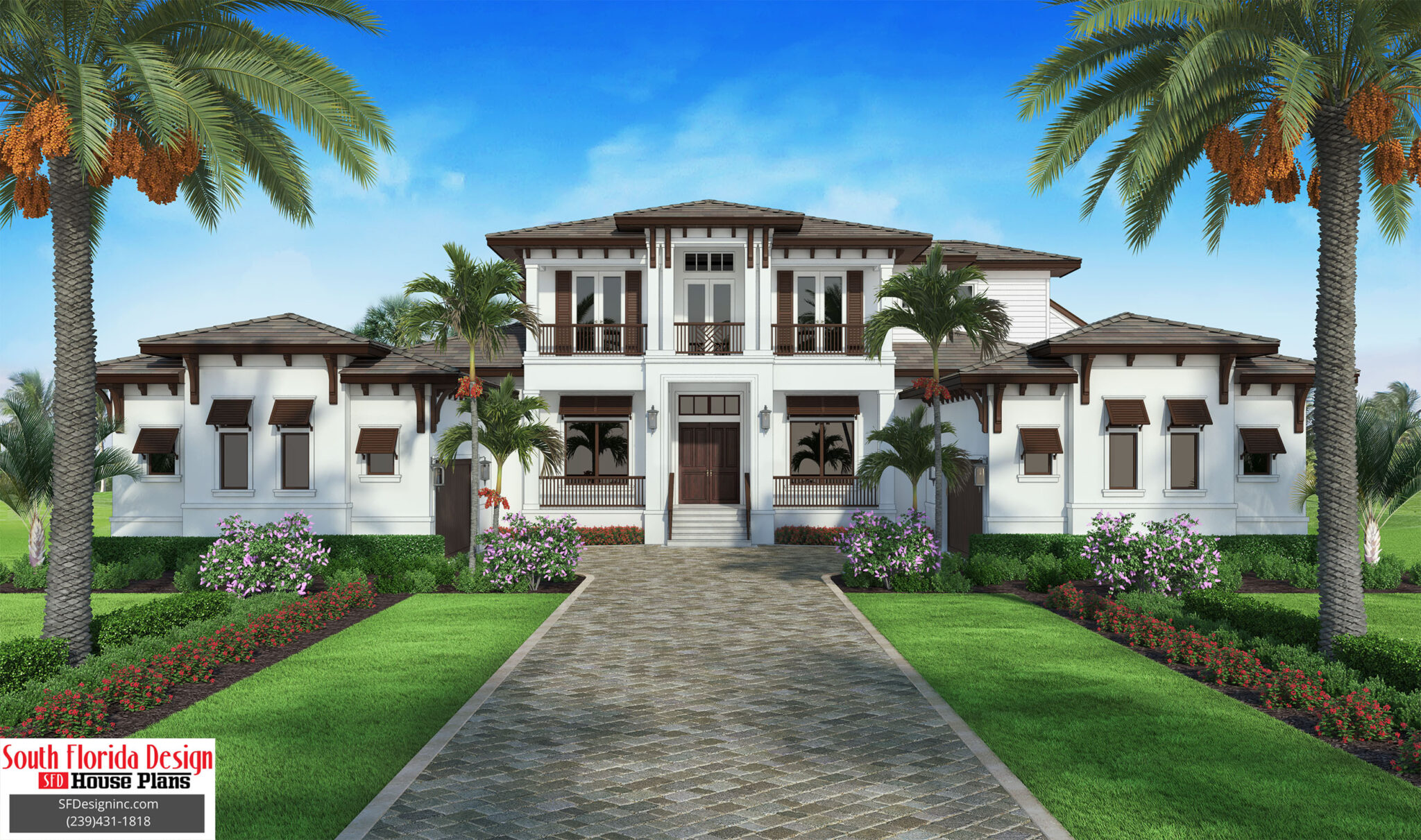 South Florida Design Coastal Contemporary 2-Story House Plan By South ...